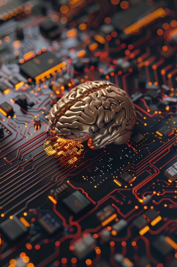Artificial Intelligence Silicon Brain Stock Image - Image of high ...