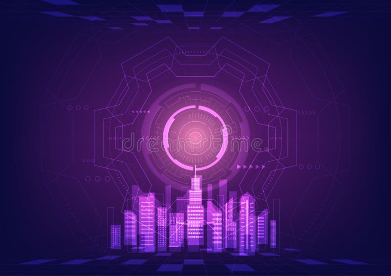 Artificial Intelligence Smart City. Abstract Building Network Complex ...