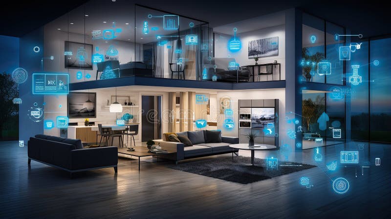 Artificial Intelligence, a Smart Home, Featuring Various Connected ...