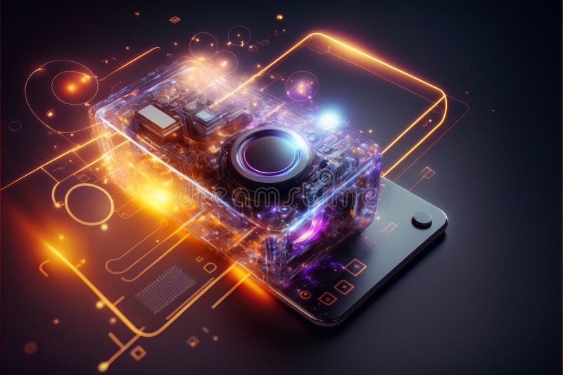 Artificial Intelligence Smart Phone. Generative Ai Stock Illustration ...