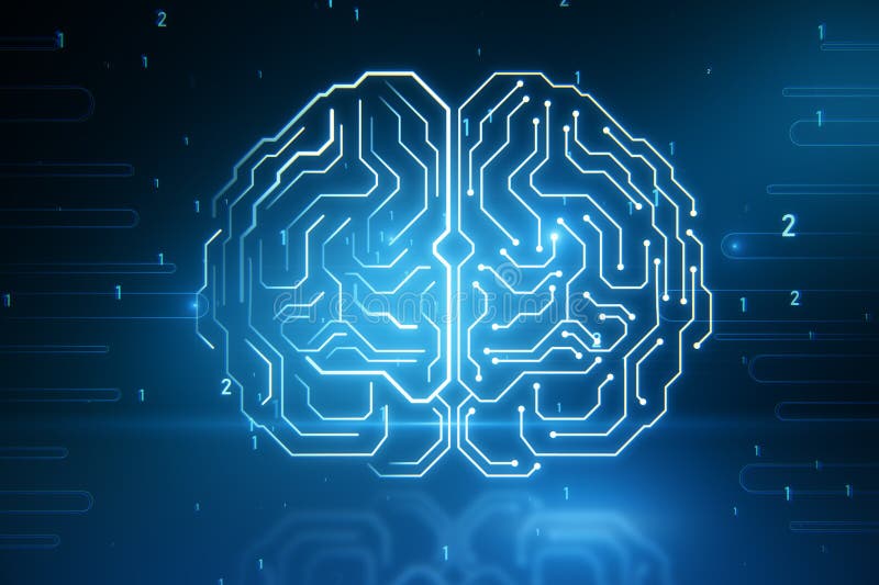 Artificial Intelligence and Smart Tech Concept with Front View on ...