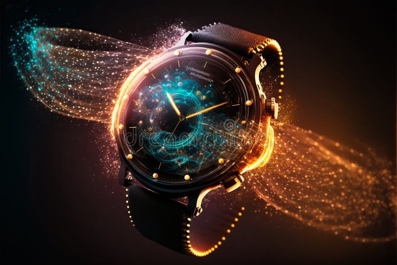 Artificial Intelligence Smart Watch. Generative Ai Stock Illustration ...
