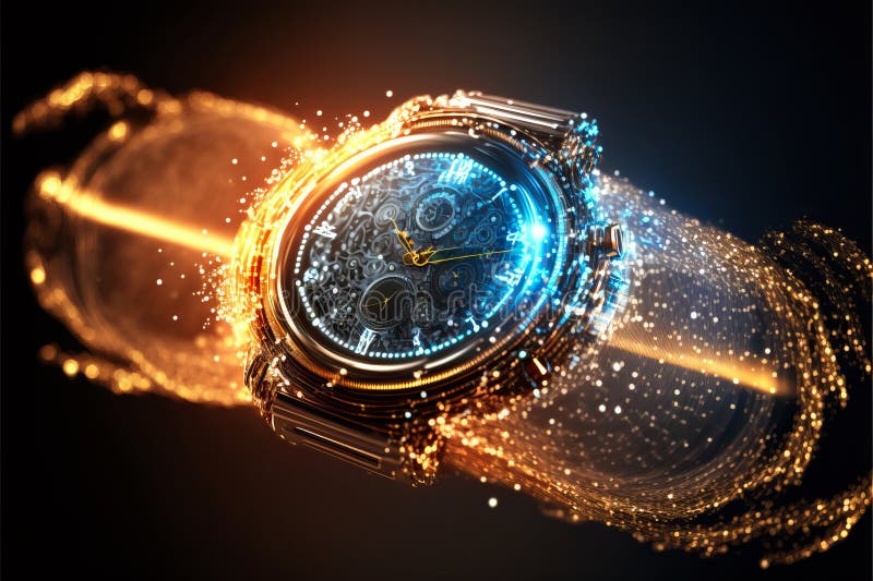 Artificial Intelligence Smart Watch. Generative Ai Stock Illustration ...