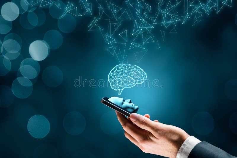 Artificial Intelligence on Smartphone Stock Illustration - Illustration ...