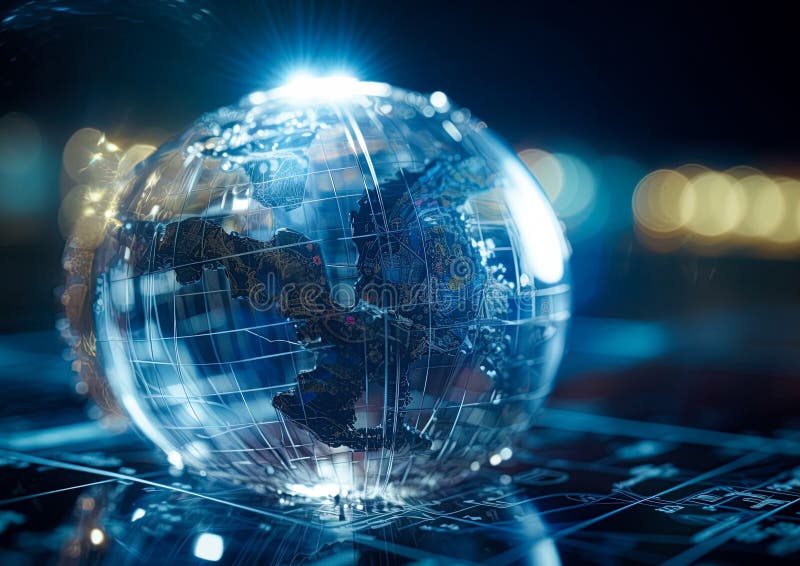 Artificial Intelligence Sphere Representing Planet Earth. Cyer ...