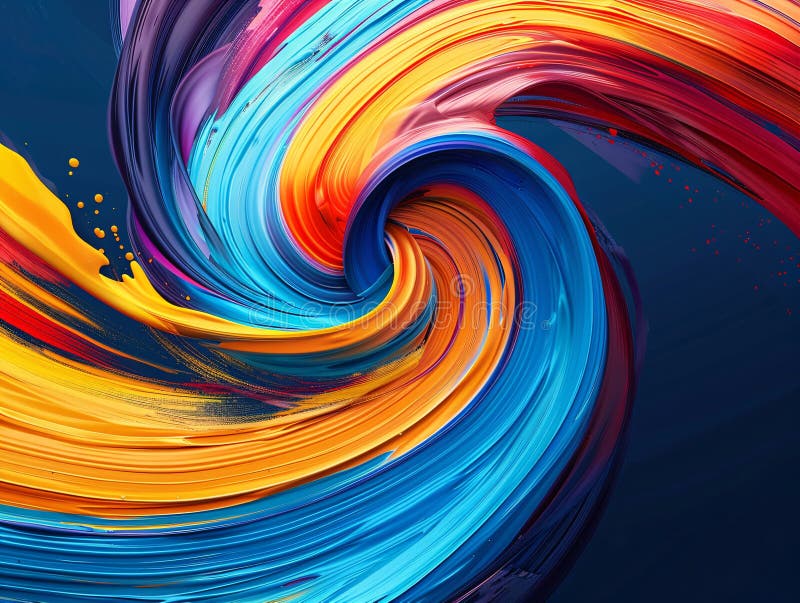 Artificial Intelligence. Stains of Colored Paints on a Blue Background ...