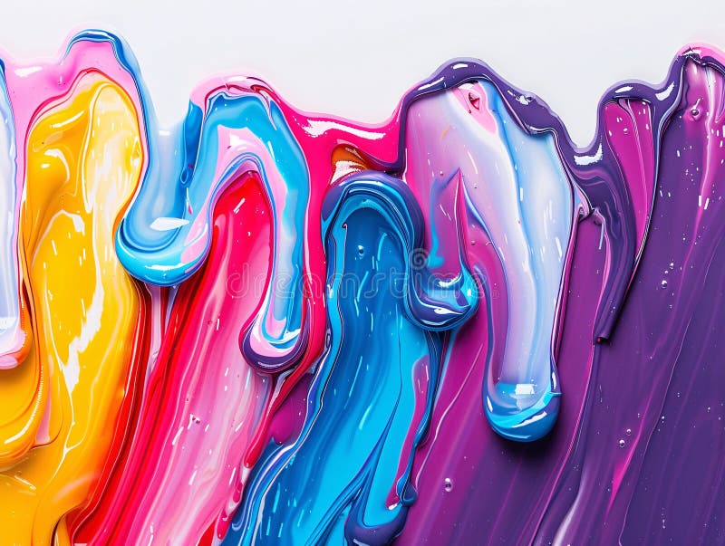 Artificial Intelligence. Stains of Colored Paints on a White Background ...