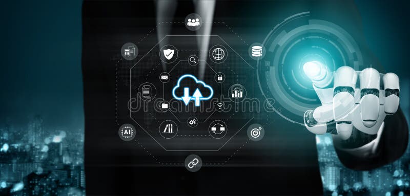 AI-powered Cloud Storage and File Management Parse Stock Illustration - Illustration of security ...