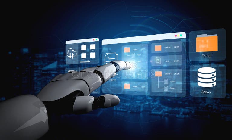 AI-powered Digital Folder and Server Management Parse Stock Image - Image of monitoring, storage ...