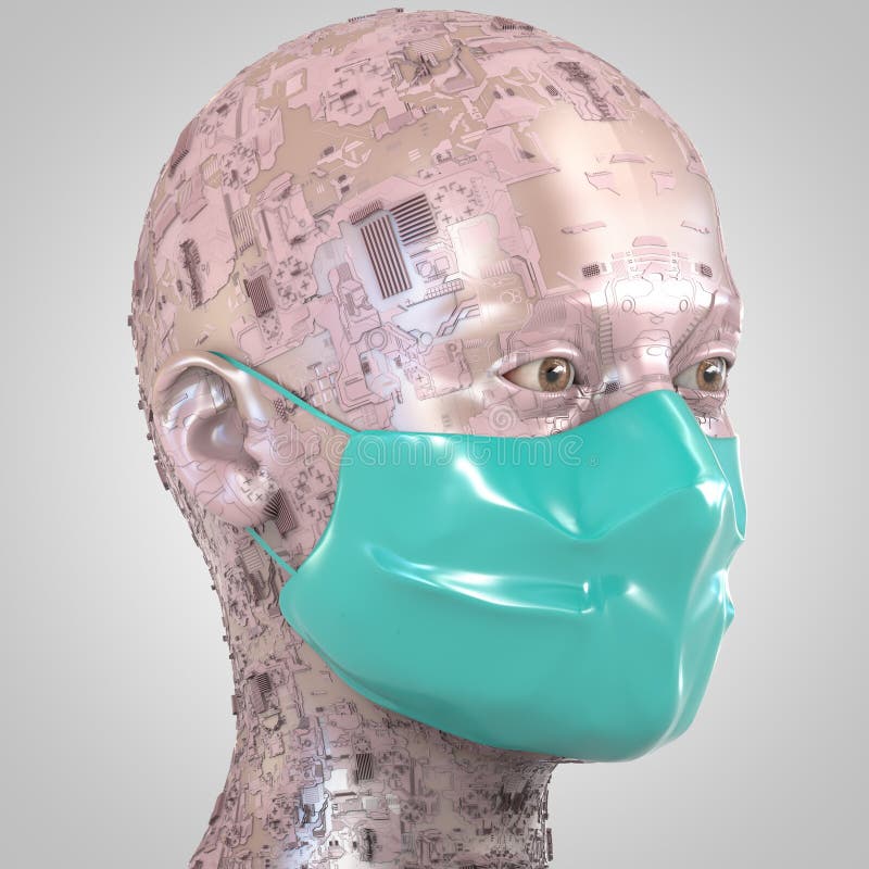 Artificial Intelligence with Surgical Mask Stock Illustration ...