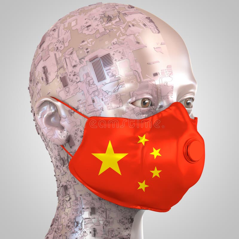 Artificial Intelligence with Surgical Mask Stock Illustration ...