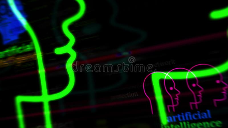 Artificial Intelligence Symbol Seamless Loop Stock Footage - Video of ...