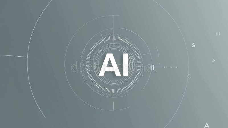 Artificial Intelligence Symbol Transforming in Slow Motion on ...