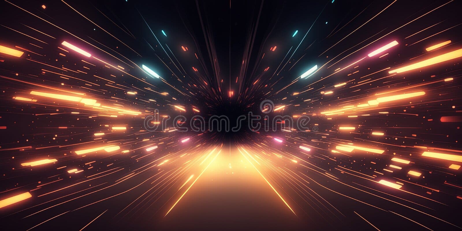 Futuristic System Connection Tech Background with Neon Glow Stock ...