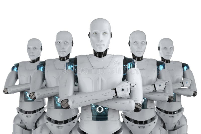 Artificial Intelligence Teamwork Stock Illustration - Illustration of ...