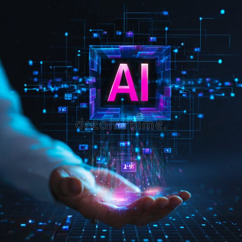 Artificial Intelligence Tech, Man-made Consciousness Idea . Stock ...