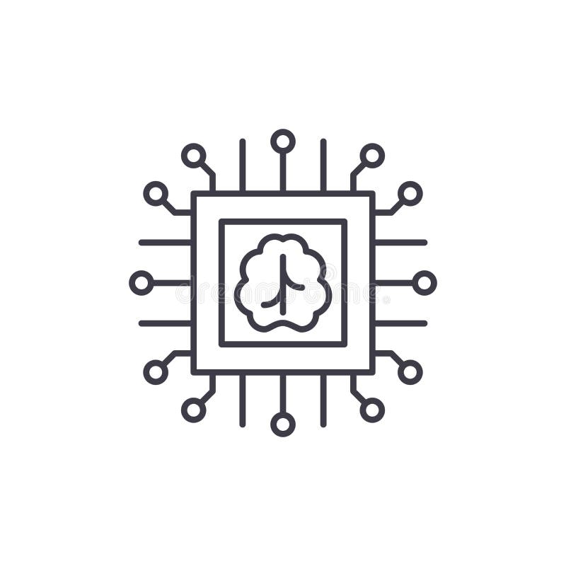 Artificial Intelligence Technologies Line Icon Concept. Artificial ...