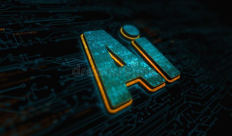 Artificial Intelligence Technology AI Symbol Digital Concept 3d ...