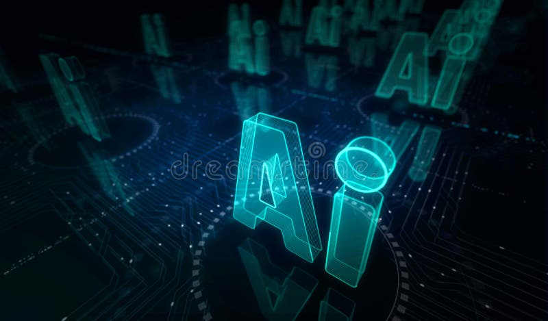 Artificial Intelligence Technology AI Symbol Digital Concept 3d ...