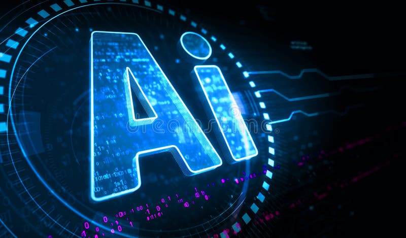 Artificial Intelligence Technology AI Symbol Digital Concept 3d ...