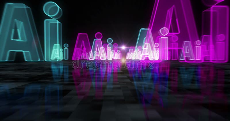 Artificial Intelligence Technology AI Symbols Loop Cyber Concept Stock ...