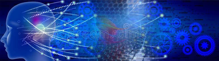 Artificial Intelligence. Technology Cogs Web Background. Virtual Concept Stock Illustration ...