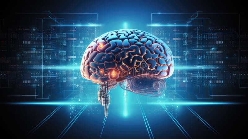 Artificial Intelligence Technology Concept with Digital Human Brain ...