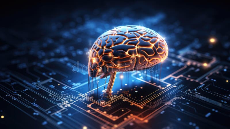 Artificial Intelligence Technology Concept with Digital Human Brain ...