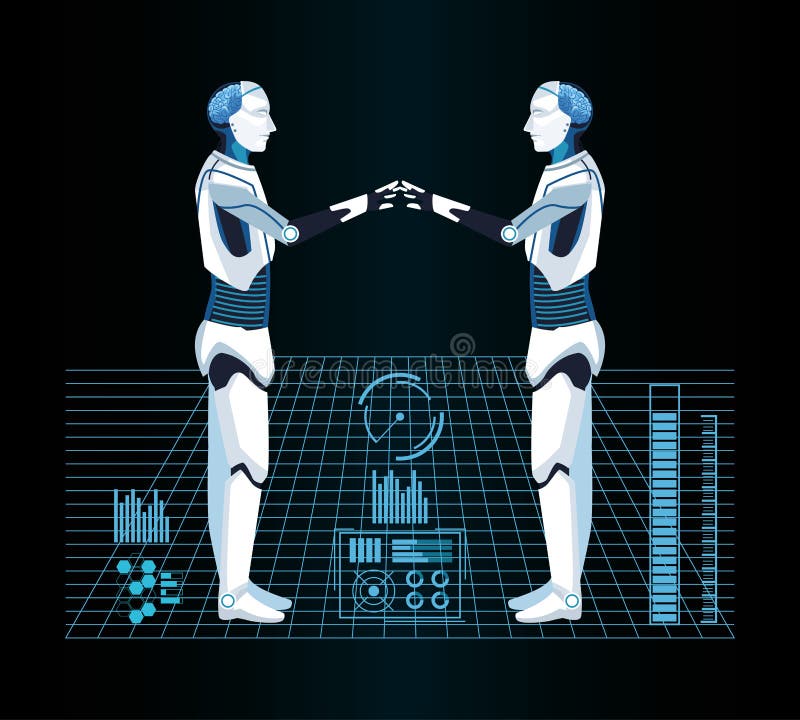 Artificial Intelligence Technology Cyborg Machines Virtual Reality Stock Vector - Illustration ...