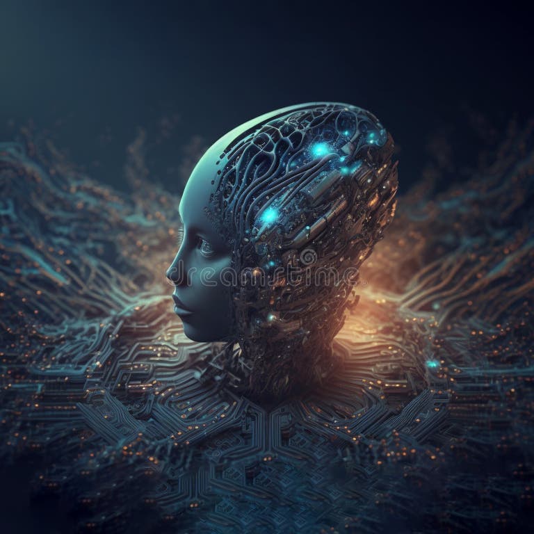 Artificial Intelligence. Technology and Engineering Concept. 3D Rendering . Abstract AI Stock ...