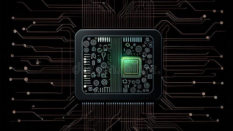 Artificial Intelligence Technology Processor Computer Illustration ...