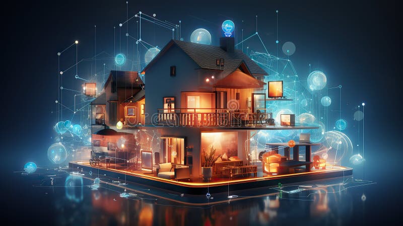Artificial Intelligence Technology, a Smart Home, Ai, Internet, Big ...