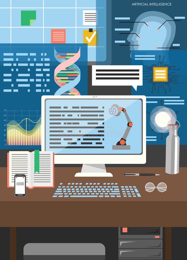 Artificial Intelligence Technology Vector Poster Design Template Stock ...
