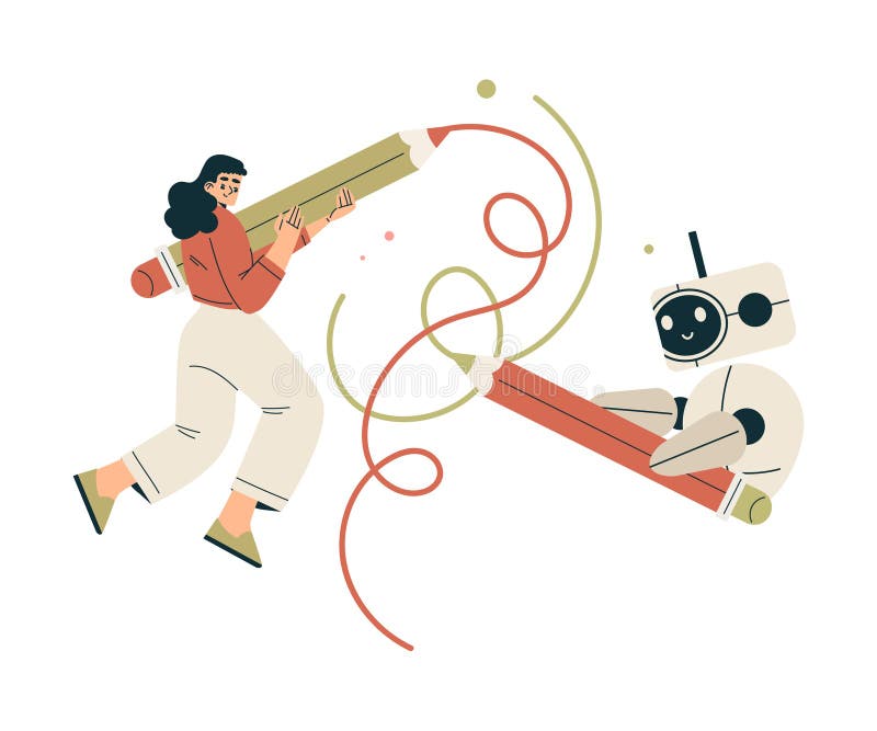 Artificial Intelligence Technology with Woman Character Drawing with ...