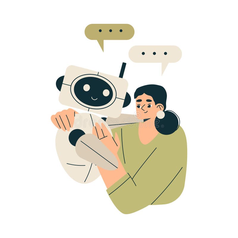 Artificial Intelligence Technology with Woman Character Have Chat with ...