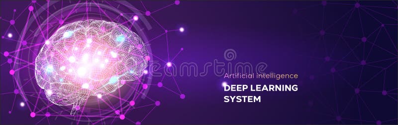 Artificial Intelligence Template for Ai Machine Deep Learning Technology Sci-fi Concept. Stock ...