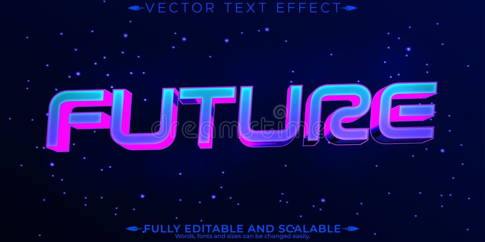 Artificial Intelligence Text Effect, Editable Technology and Science Text Style Stock Vector ...