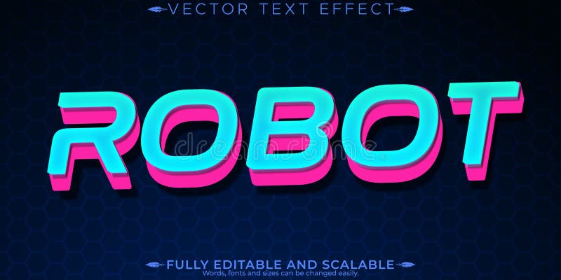 Artificial Intelligence Text Effect, Editable Technology and Science Text Style Stock Vector ...