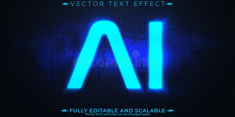 Artificial Intelligence Text Effect, Editable Technology and Science ...