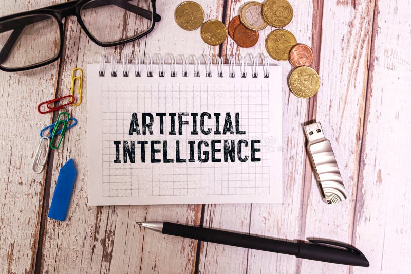 Artificial Intelligence Text Written on a Notebook with Pencils Stock ...