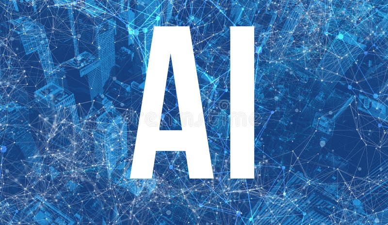 Artificial Intelligence Theme with Abstract Cityscape Stock ...