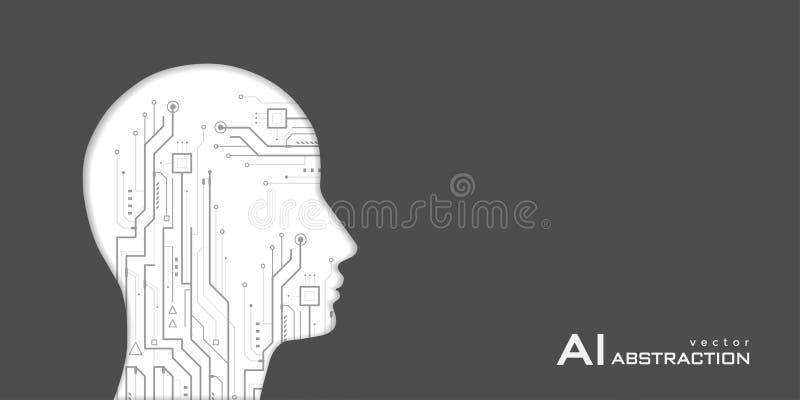Artificial Intelligence. Thought Process. the Thinking Human Brain ...