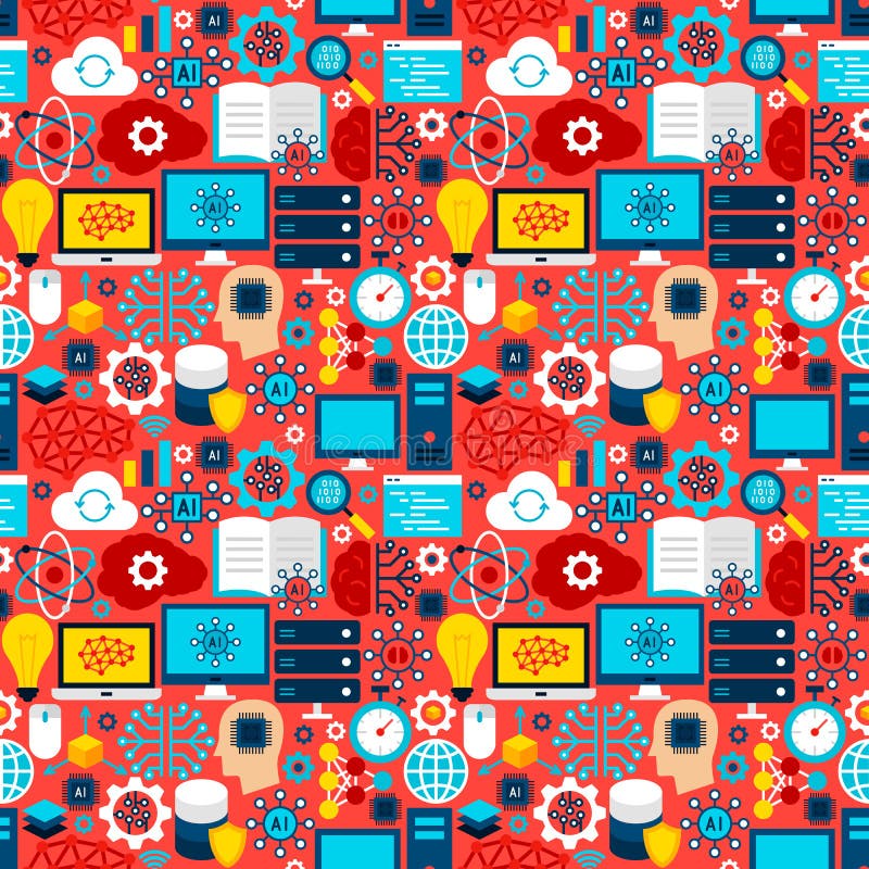 Artificial Intelligence Tile Pattern Stock Vector - Illustration of ...
