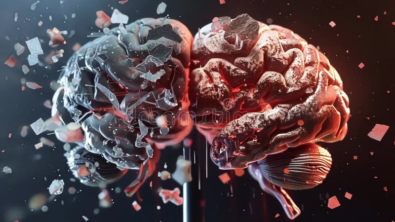 Artificial Intelligence Transforming into Biological Brain Concept of ...
