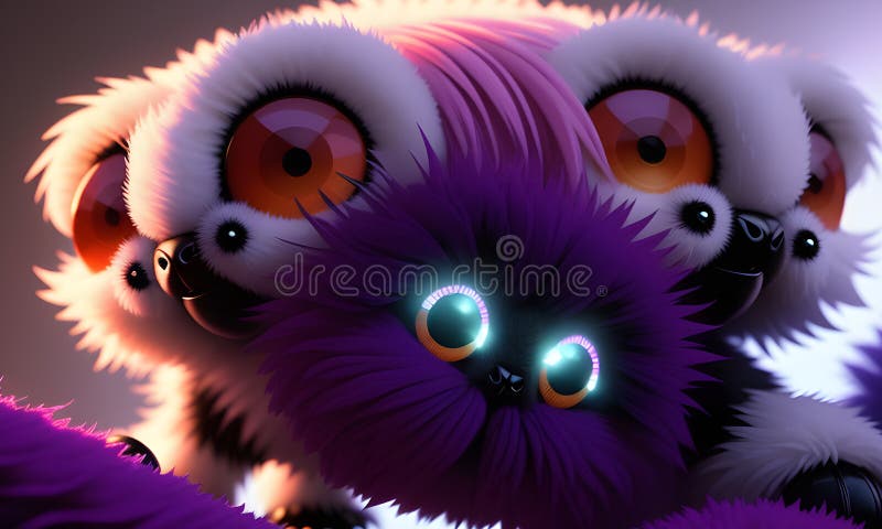 Shaggy Hairy Woolen Cute Spider, Created with the Help of Artificial ...