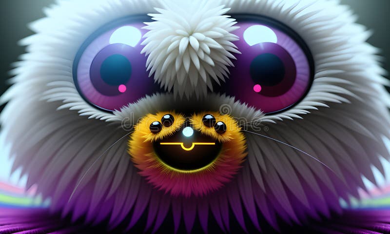 Shaggy Hairy Woolen Cute Spider, Created with the Help of Artificial ...