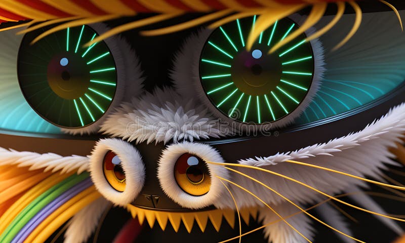 Shaggy Hairy Woolen Cute Spider, Created with the Help of Artificial ...