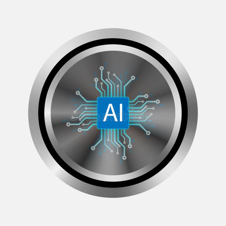 Artificial Intelligence Vector Icon. Ai Artificial Intelligence Button ...