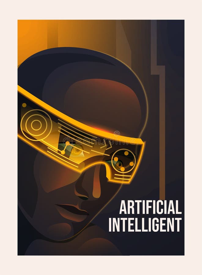 Artificial Intelligence Vector Poster Stock Vector - Illustration of ...