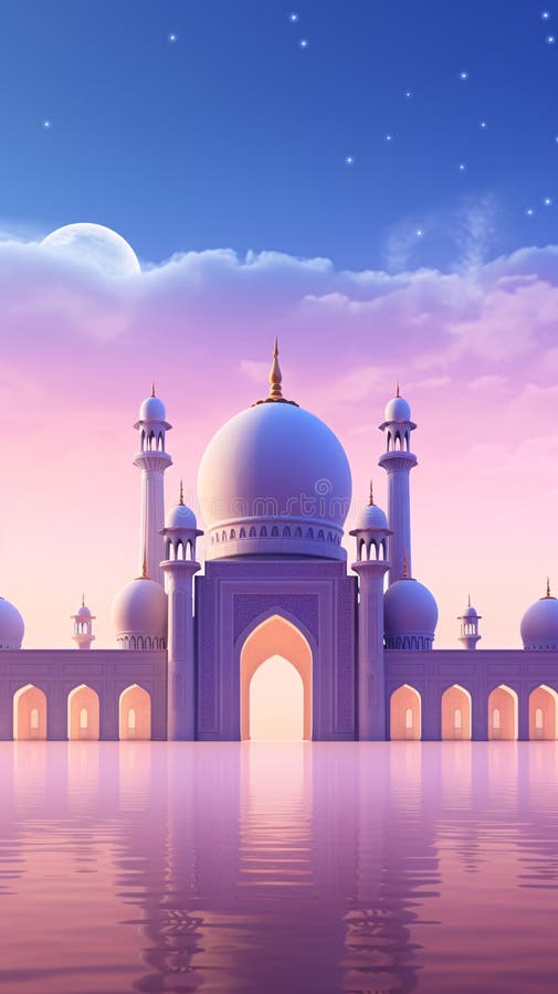 Artificial Intelligence. View of the Mosque at Dawn. Stock Image ...